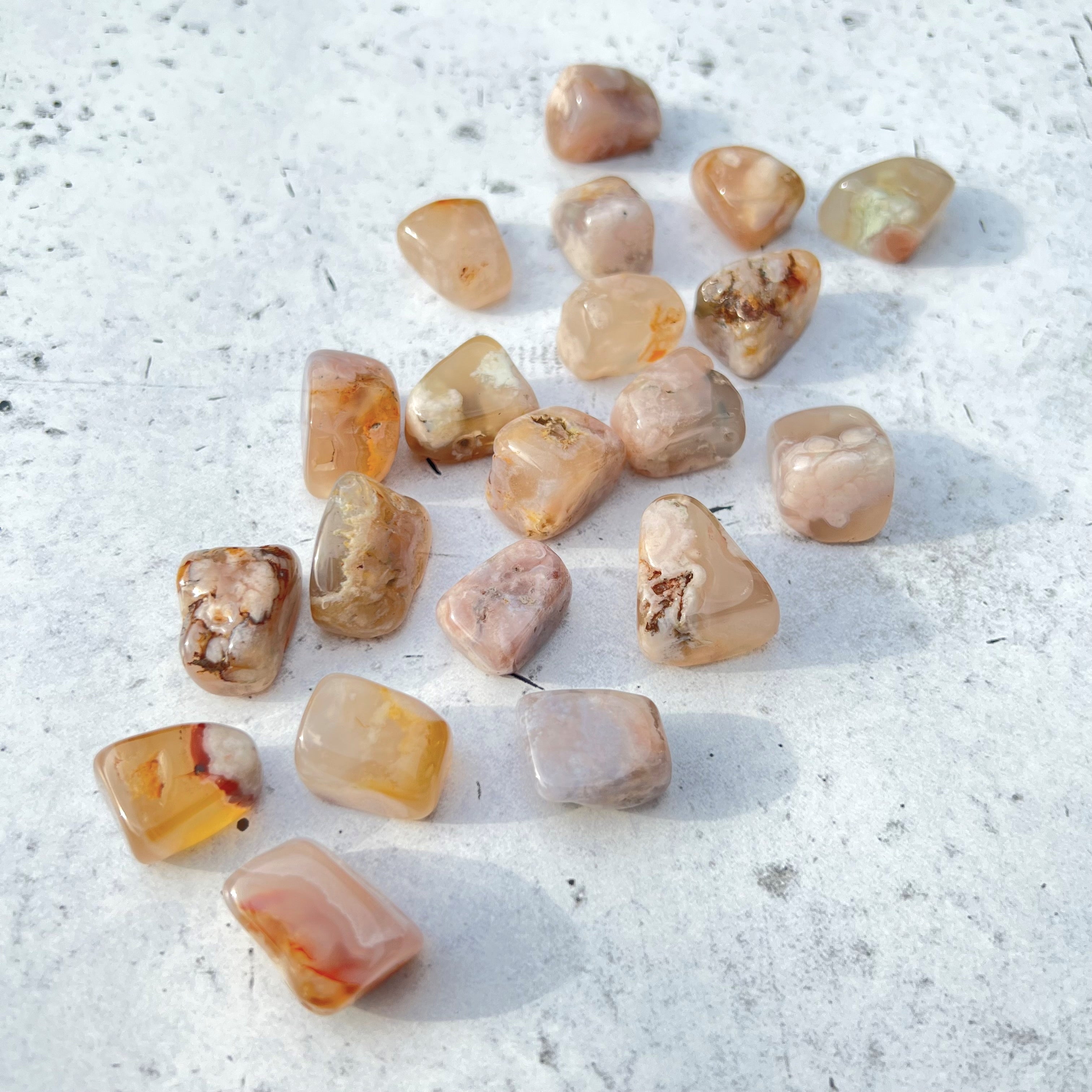 Flower Agate Tumbled Stones | MYSTIKO HOUSE